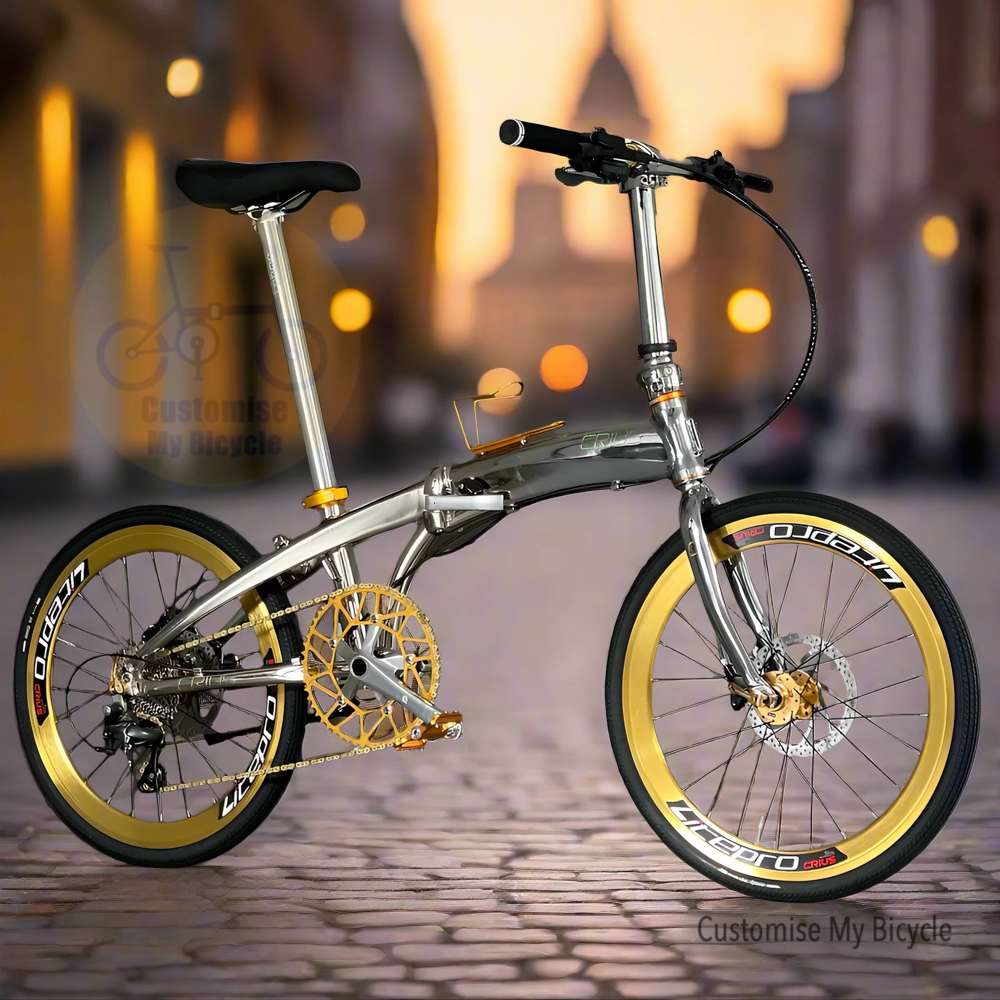 Shiny Chrome Crius Velocity Folding Bike 22 Inch Tiagra – Customise My ...