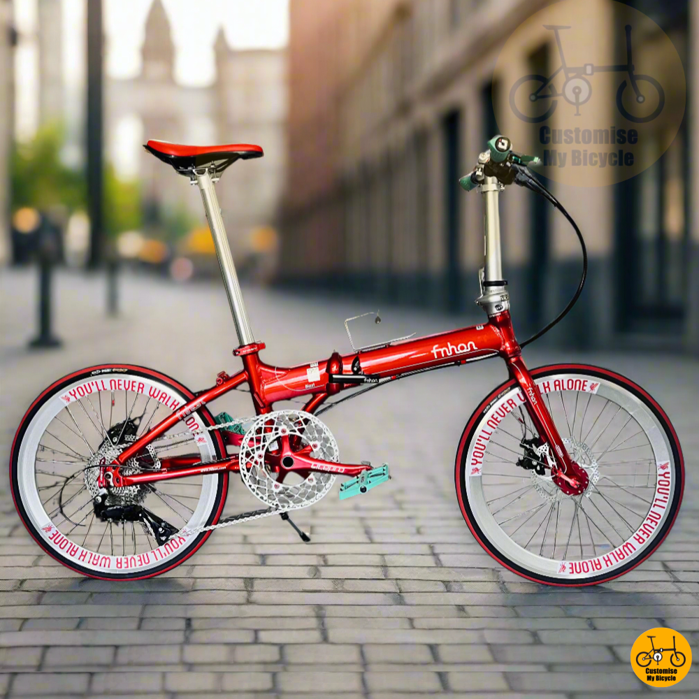 Fnhon Blast 22-Inch Folding Bike – Red & Silver Frame for a Stylish ...