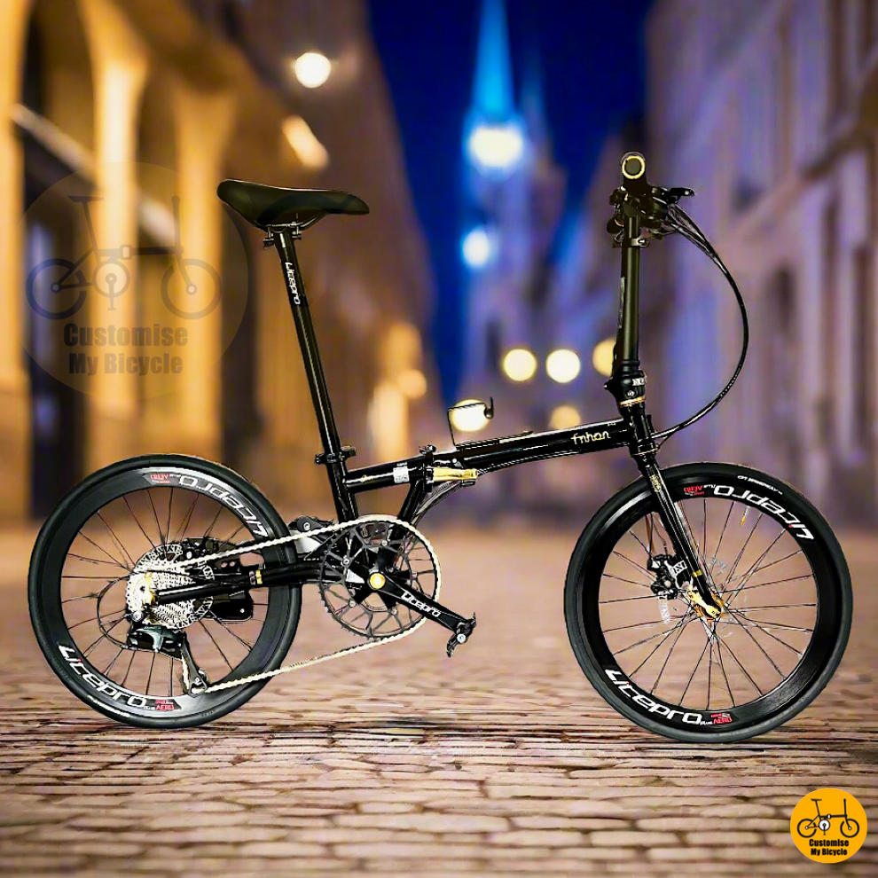 Fnhon Gust 22-inch Foldable Bicycle – Gold Shimmering Frame with ...