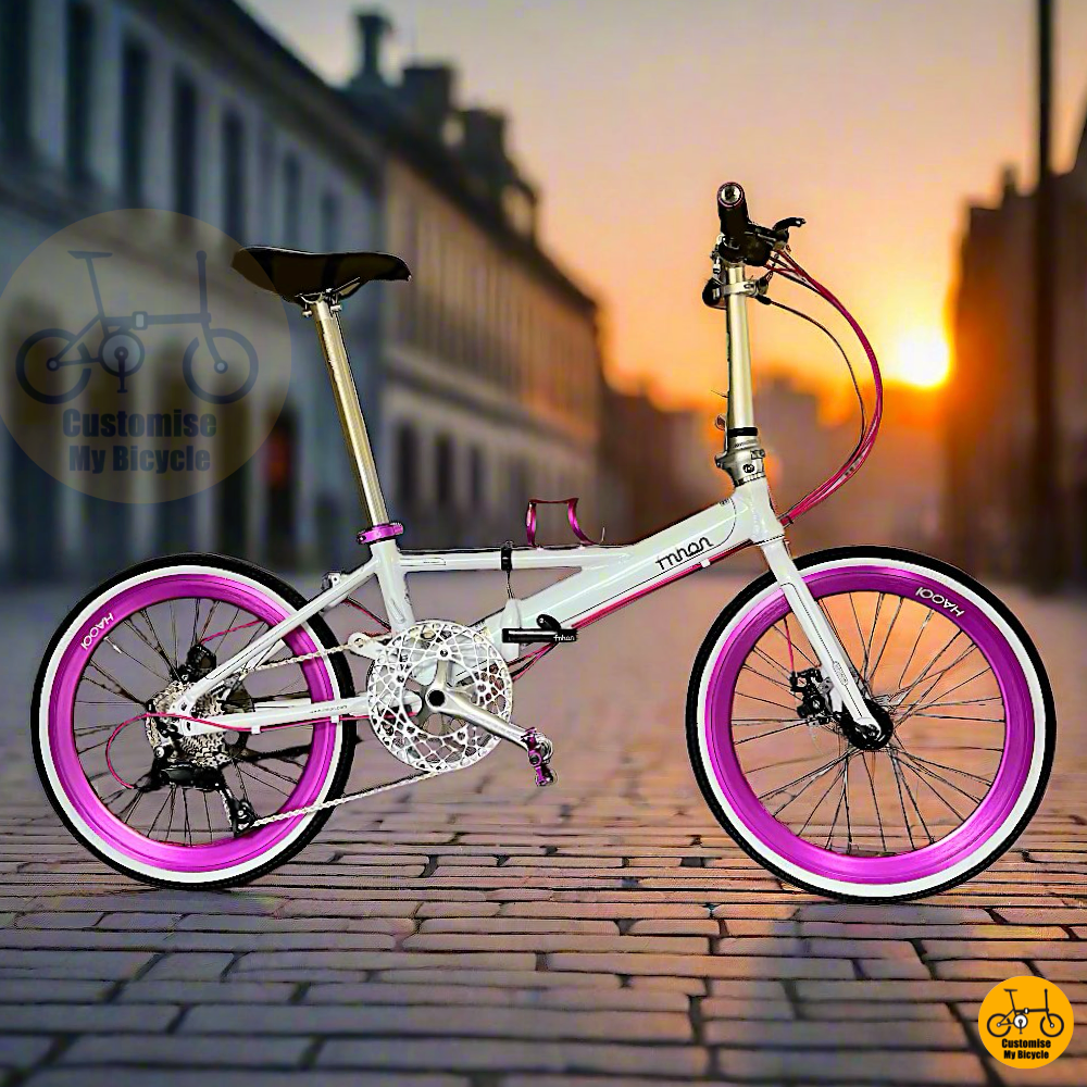 Dreamy White & Purple Accents Fnhon Monsoon 22-Inch Folding Bike – A ...