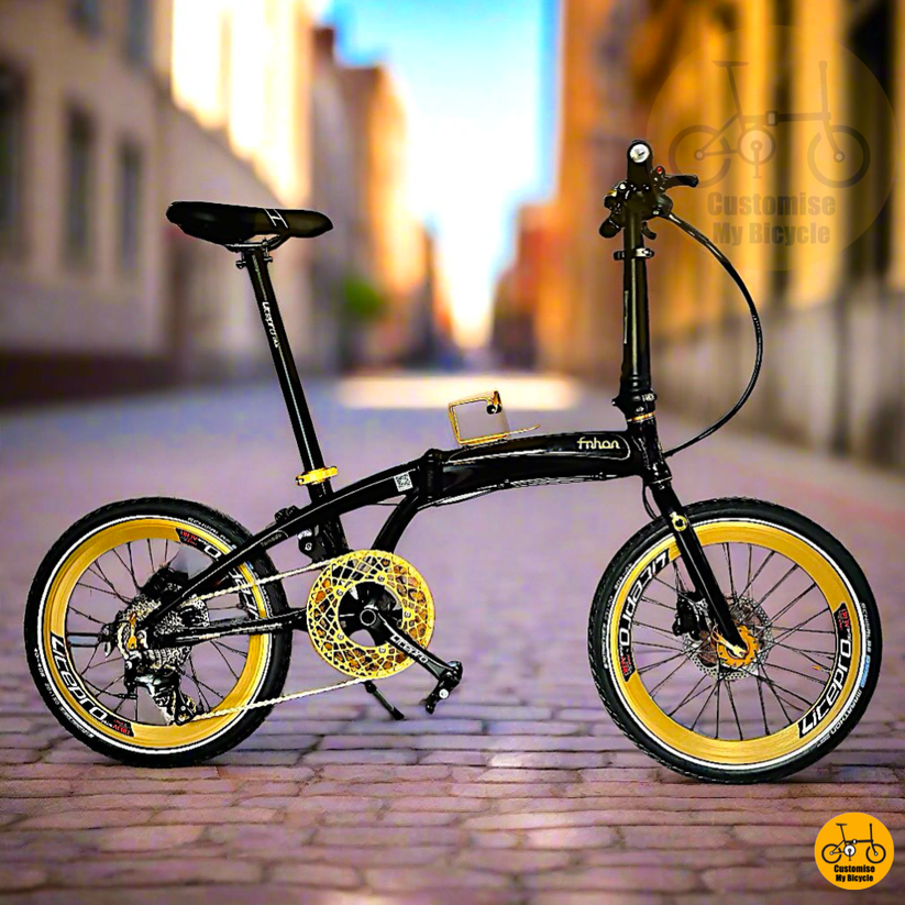 Fnhon Tornado 22-Inch Folding Bike – Black Gold Frame for a Premium ...