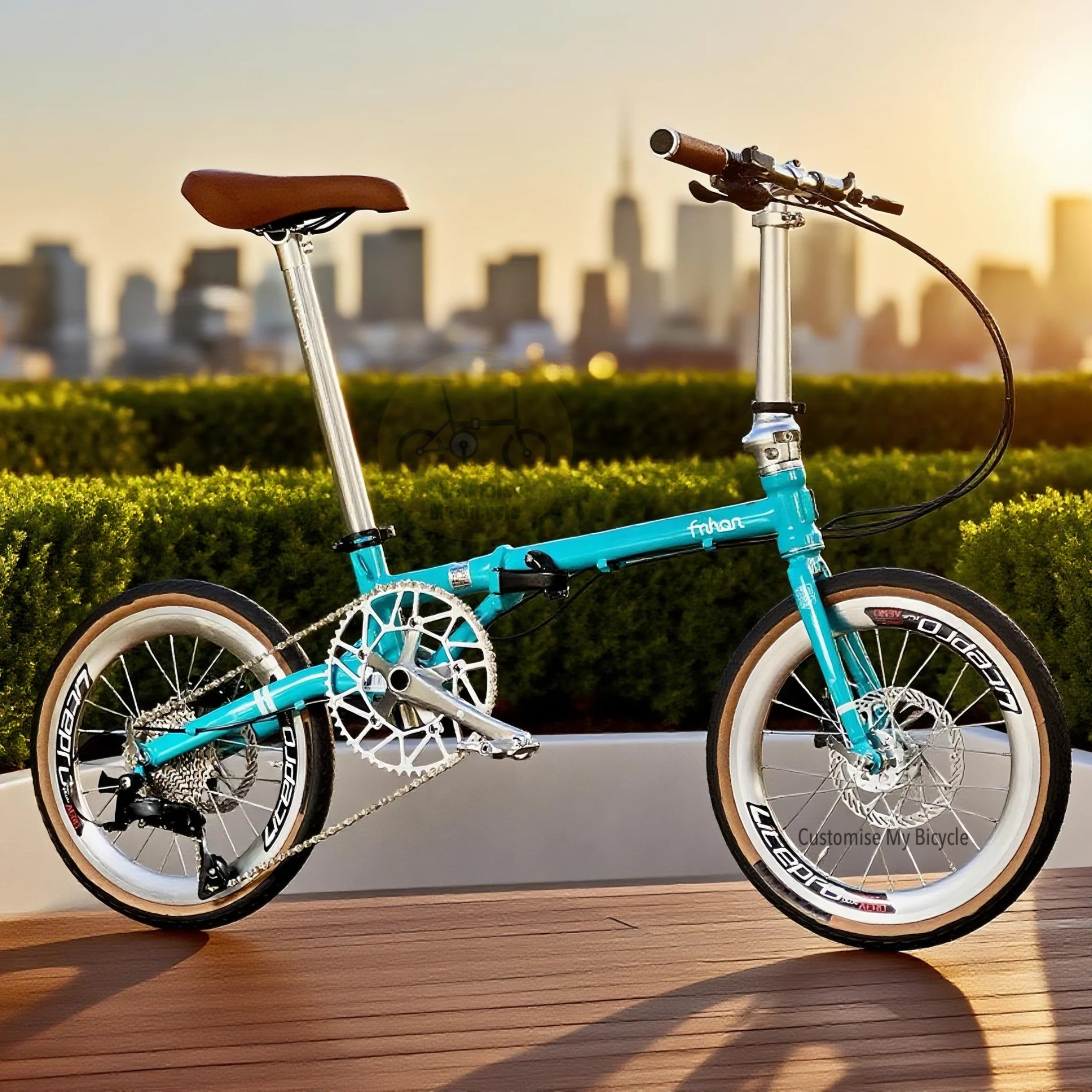Fnhon Gust 18 Inch Turkish Blue Folding Bike With Chromoly Steel Frame ...