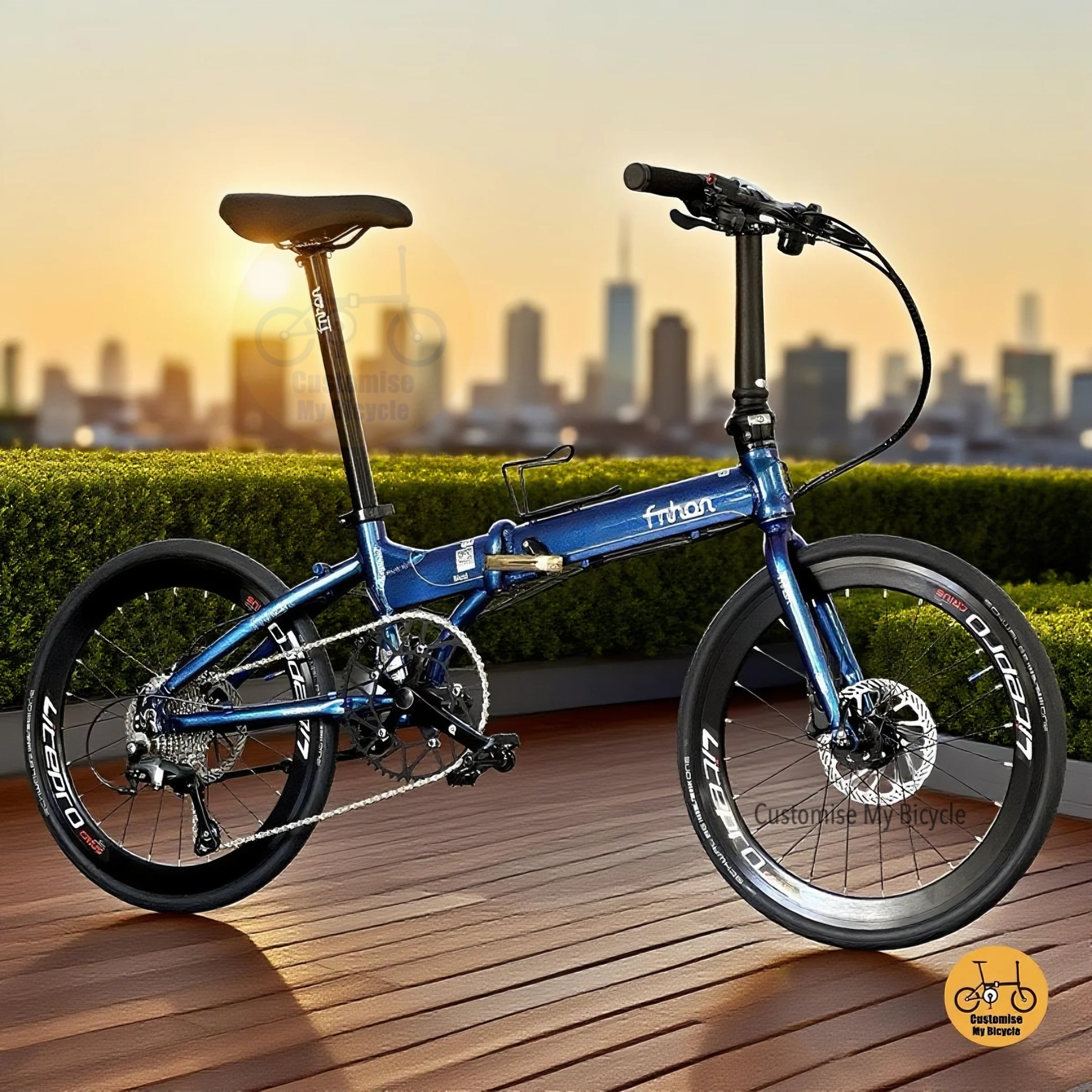 Fnhon Blast 22 inch Chameleon Blue Folding Bike Shimano 10 Speed Tiagra ...