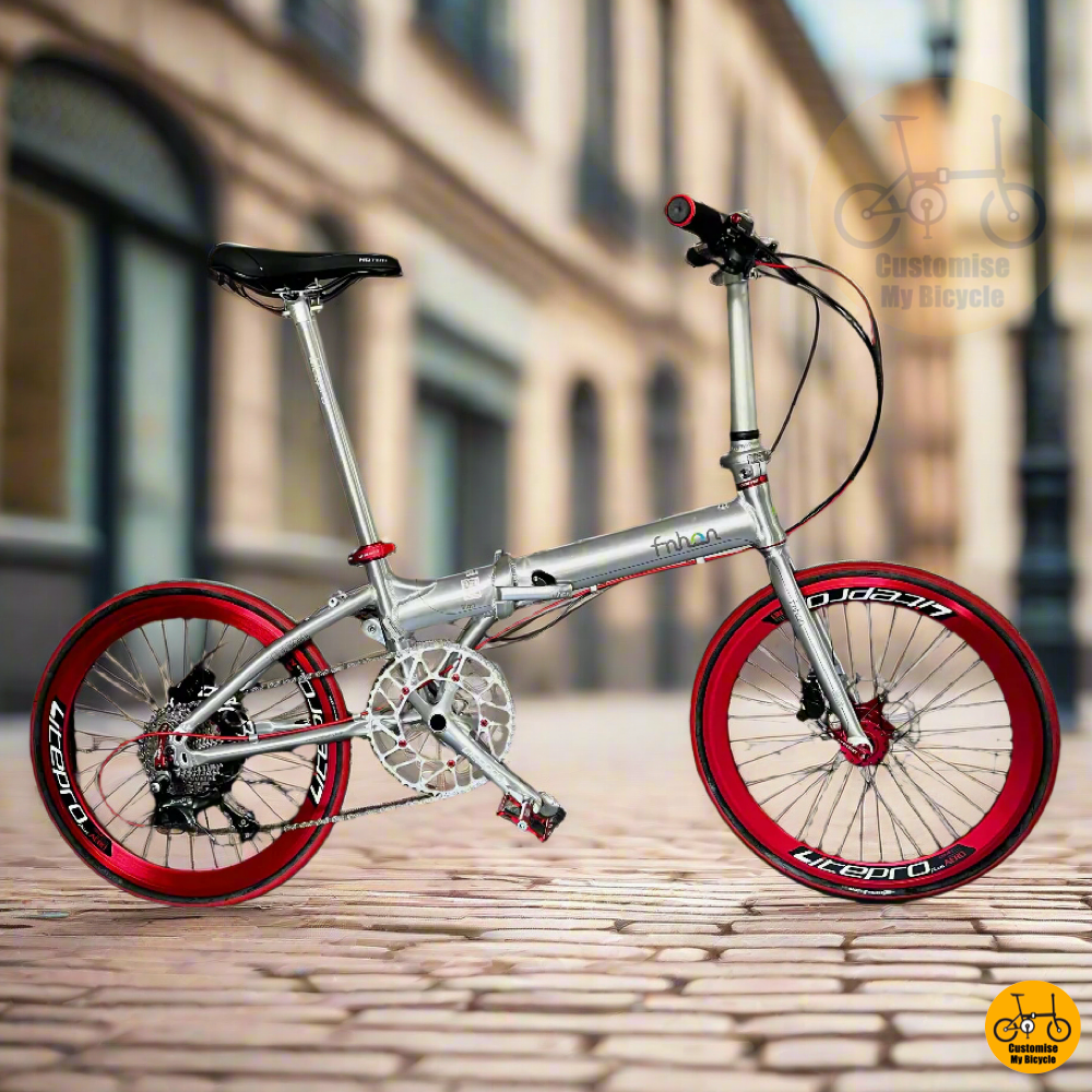 Fnhon Blast 22-Inch Foldable Bike – Red Wheels & a Stylish Metallic ...